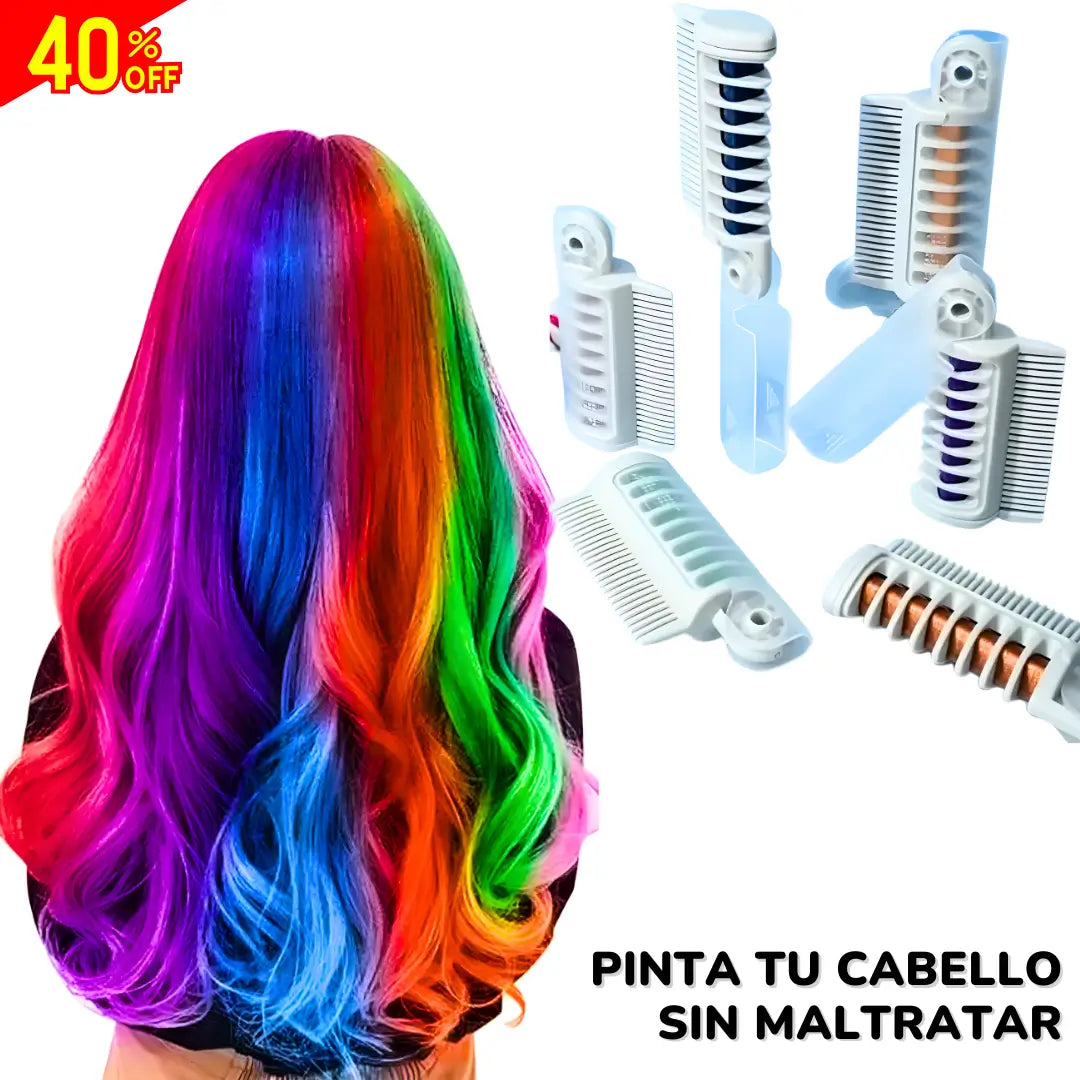 10 PEINES DE TIZA PARA TEÑIR EL CABELLO - LAVABLES Y NO DAÑA EL CABELL